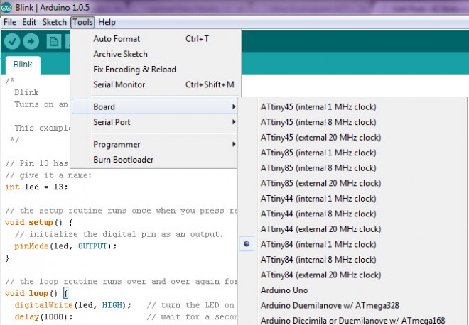 Programming Attiny84 Attiny44 With Arduino Uno 42 Bots 4178