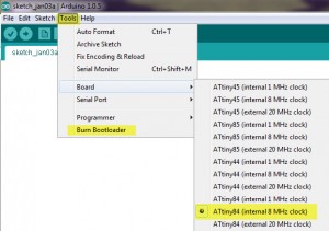 Programming ATtiny84 / ATTiny44 with Arduino Uno – 42 Bots